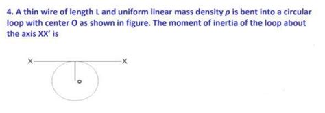 Solved 4 A Thin Wire Of Length Land Uniform Linear Mass