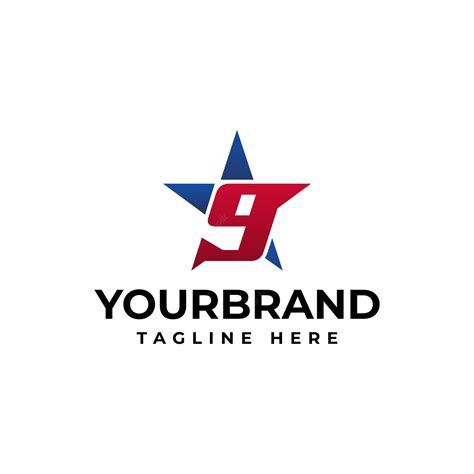 Premium Vector Number 9 Logo Or Symbol Template Design With Blue Star