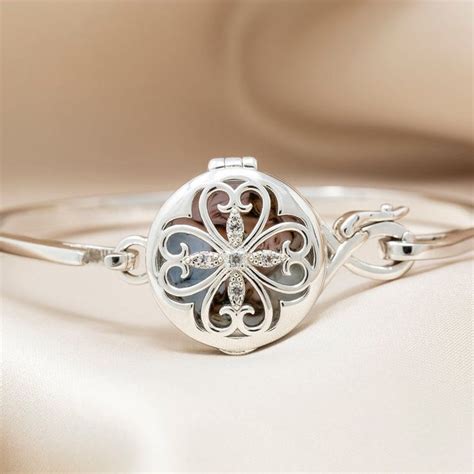 Personalized Sterling Silver Bracelet Locket Bangle With Etsy Gold