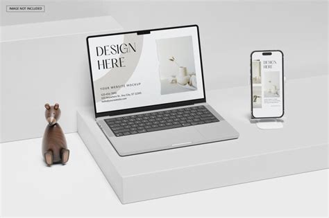 노트북 및 스마트 폰 장치 화면 모형 프리미엄 Psd 파일