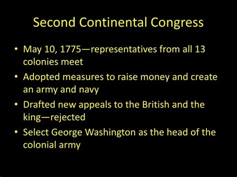 Ppt American Revolution Timeline From Continental Congress To