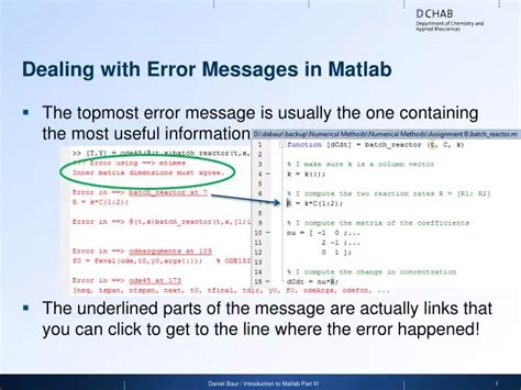 Ppt Dealing With Error Messages In Matlab Powerpoint Presentation Free Download Id2603551