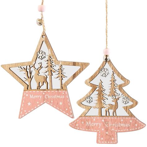 Χριστουγεννιάτικο Κρεμαστό Στολίδι Δέντρο Αστέρι 21cm 680458 ροζ Stephanis