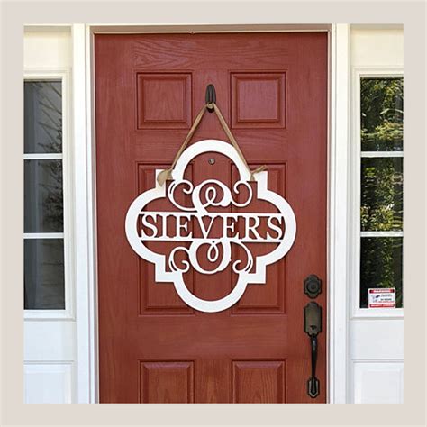 Door Hangers Monogram Door Hanger Wreath Custom Door Signs