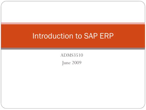 SAP Introduction