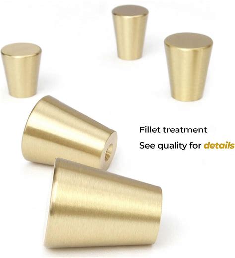 10 Pack Gold Aluminum Alloy Knobs For Dresser Pull Tapered Drawer