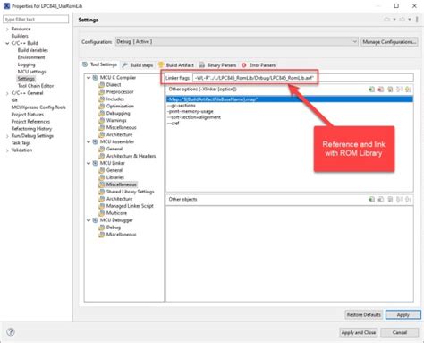 tutorial creating and using rom libraries with gnu build tools mcu on eclipse
