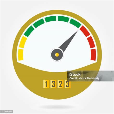 화살 속도계 또는 타코미터 아이콘입니다 인포 그래픽 게이지 요소입니다 다운로드 또는 업로드 디자인에 대 한 템플릿입니다 평면 스타일에서 화려한 벡터 일러스트 가득 찬에 대한