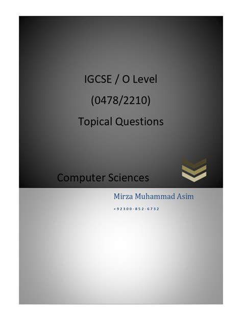 Igcse Ch 02 Topical Questions Pdf