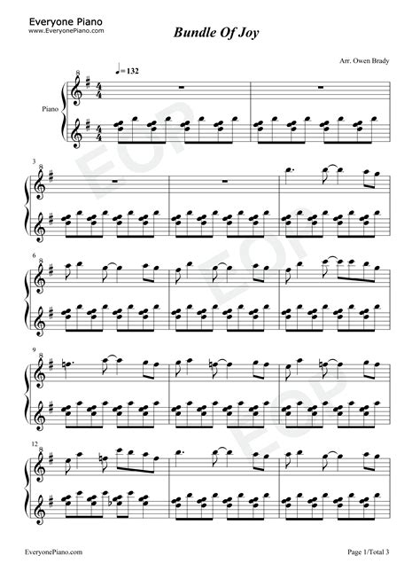 Bundle Of Joy 头脑特工队ost五线谱预览1 钢琴谱文件（五线谱、双手简谱、数字谱、midi、pdf）免费下载