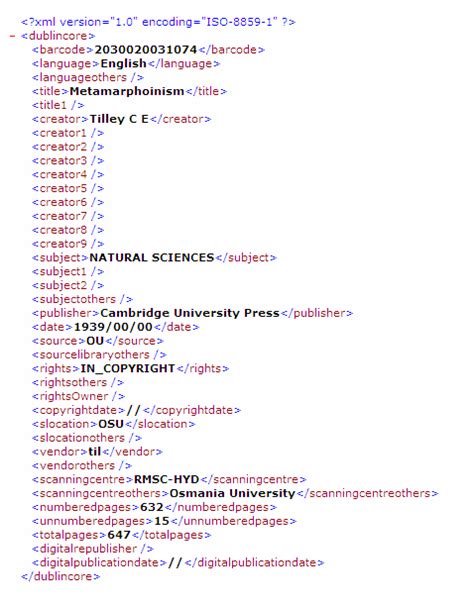Sample Metadata In Dublin Core In Xml Format Download Scientific Diagram