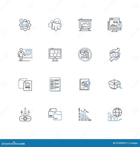 History Algorithms Line Icons Collection Computation Computing