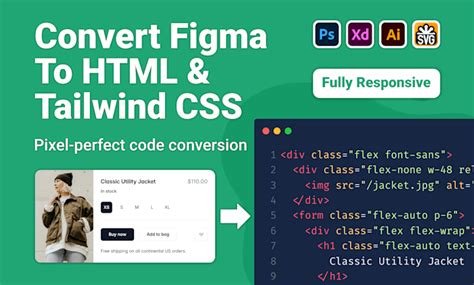 Convert Figma To Html Xd To Html Psd To Html Tailwind Css By