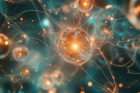 Atomic Particles With Glowing Connections Stock Illustration Illustration Of Quantum Abstract