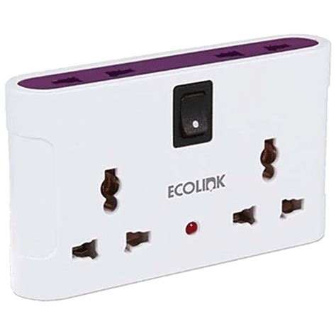 Buy Ecolink Secure 4 Way Universal Multiplug Adapter 6a 4 Sockets Online At Best Price Of Rs