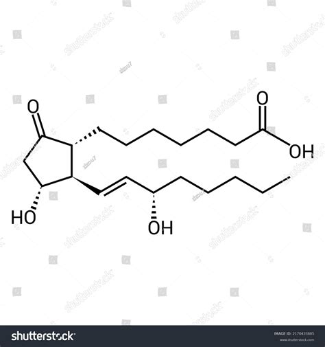 Chemical Structure Prostaglandin Alprostadil C20h34o5 Stock Vector