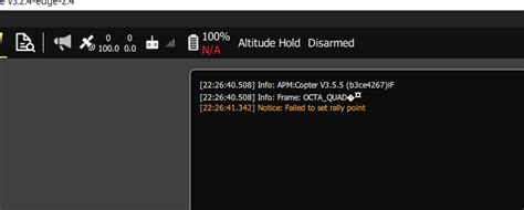 Error Message Notice Failed To Set Rally Point Flight Stack Emlid Community Forum