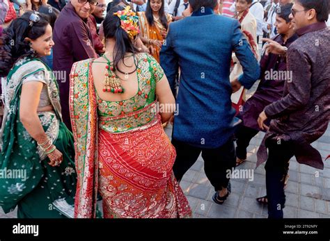 An Upper Class Wedding Party In Mumbai India Spills Out Into The