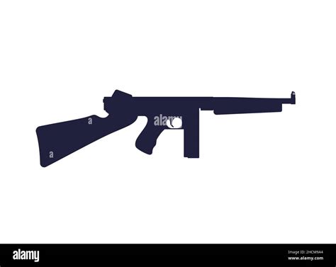 Tommy Gun American Submachine Gun On White Stock Vector Image And Art
