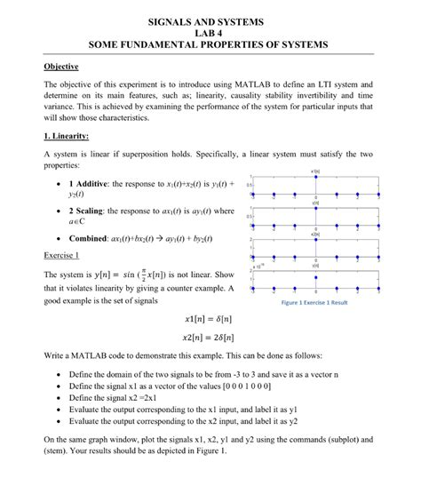 Solved Signals And Systems Lab 4 Some Fundamental Properties