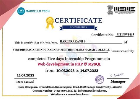 I Have Successfully Completed 5 Days Internship Programme In Web