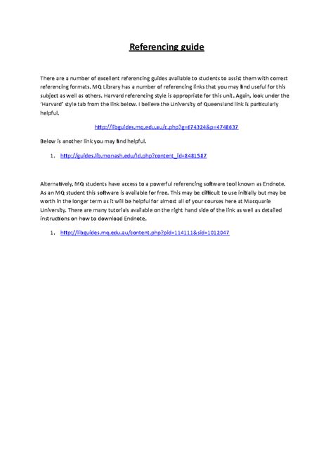 Referencing Guide Mq Library Has A Number Of Referencing Links That You May Find Useful For
