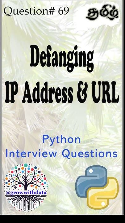 தமிழில் Defanging Ip Address Python Interview Questions De