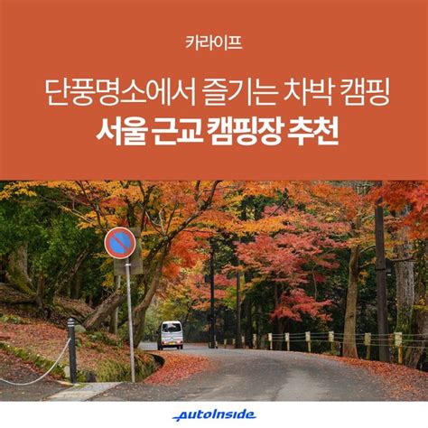 단풍명소에서 가을 감성캠핑 즐기자 Feat 차박장소추천 네이버 블로그
