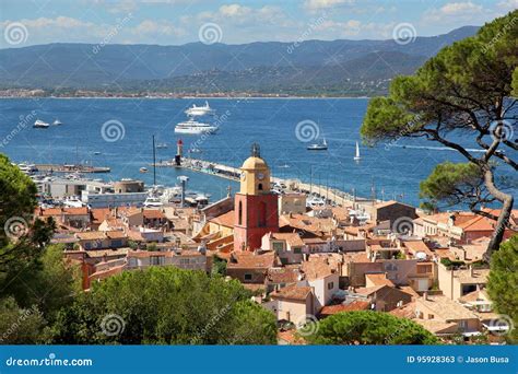 View Of Saint Tropez France Cityscape And Harbor From The Citadelle