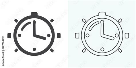 Time And Clock Set Of Linear Icons Time Management Timer Speed