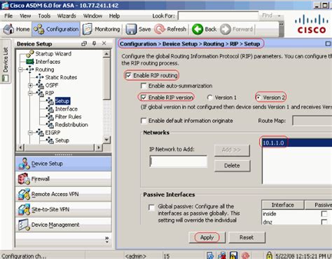 ASA PIX With RIP Configuration Example Cisco