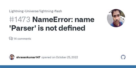 Nameerror Name Parser Is Not Defined · Issue 1473 · Lightning
