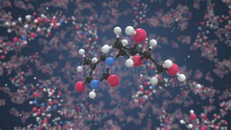Thymidine Molecule Isolated Molecular Model Looping 3d Animation Or Motion Background Stock