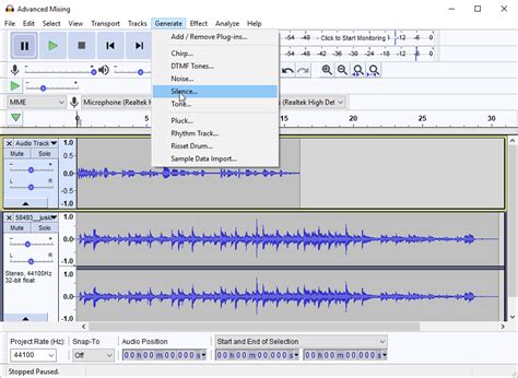 Chapter Advanced Editing Audacity