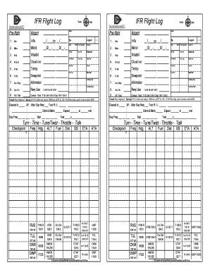 Fillable Online Flight Log RVS IFR Stud DestinationsEFC Fax Email Print PdfFiller