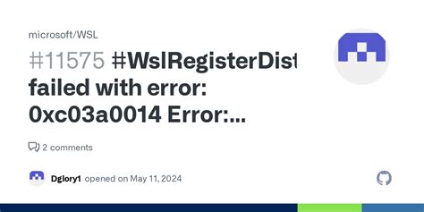 Wslregisterdistribution Failed With Error 0xc03a0014 Error