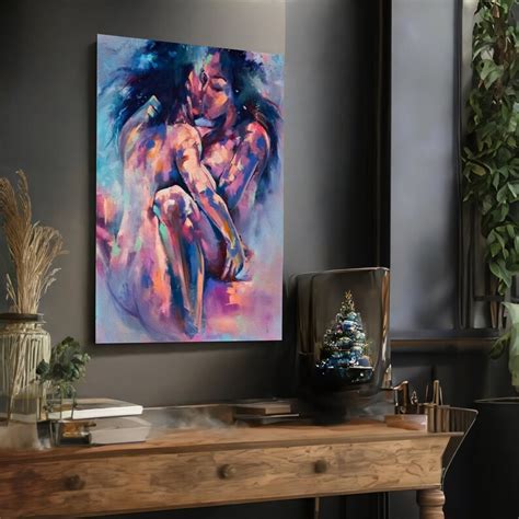 Nude Couple Art Print On Canvas Hot Couple Erotic Wall Art Sexy
