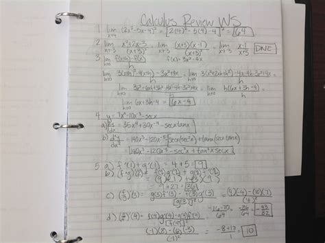 Calc Review Unit Worksheets Welcome To Mrs Nykamp S Class