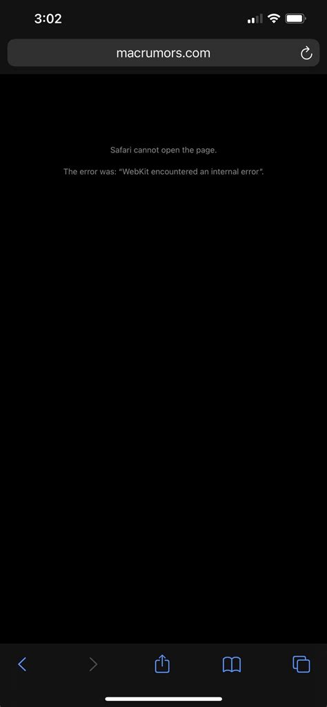 Ios 145 Webkit Internal Error For Some Websites Riosbeta
