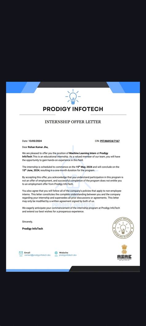 Rohan Kumar Jha On Linkedin Prodigyinfotech Machinelearning