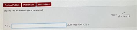 Solved The Unit Step Function Problem 9 Previous Problem