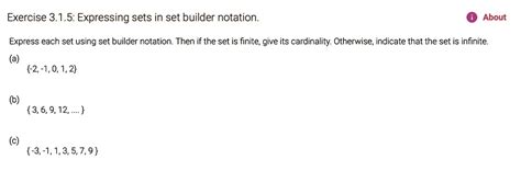 solved exercise 3 1 5 expressing sets in set builder notation about