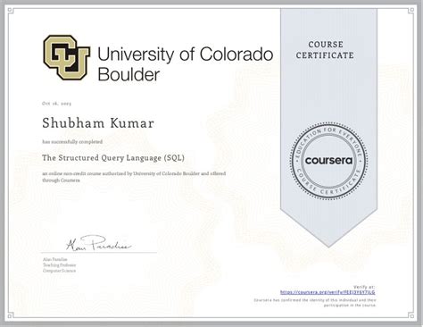 Shubham Kumar On Linkedin Sqlcertification Dataanalytics Coursera