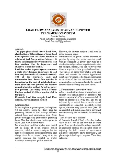 Load Flow Analysis Of Advance Power Pdf Electrical Engineering Electromagnetism