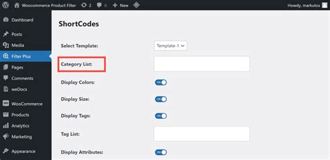 Add Filter By Category List Woooplugin Documentation