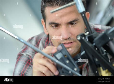 Man With Tools Stock Photo Alamy