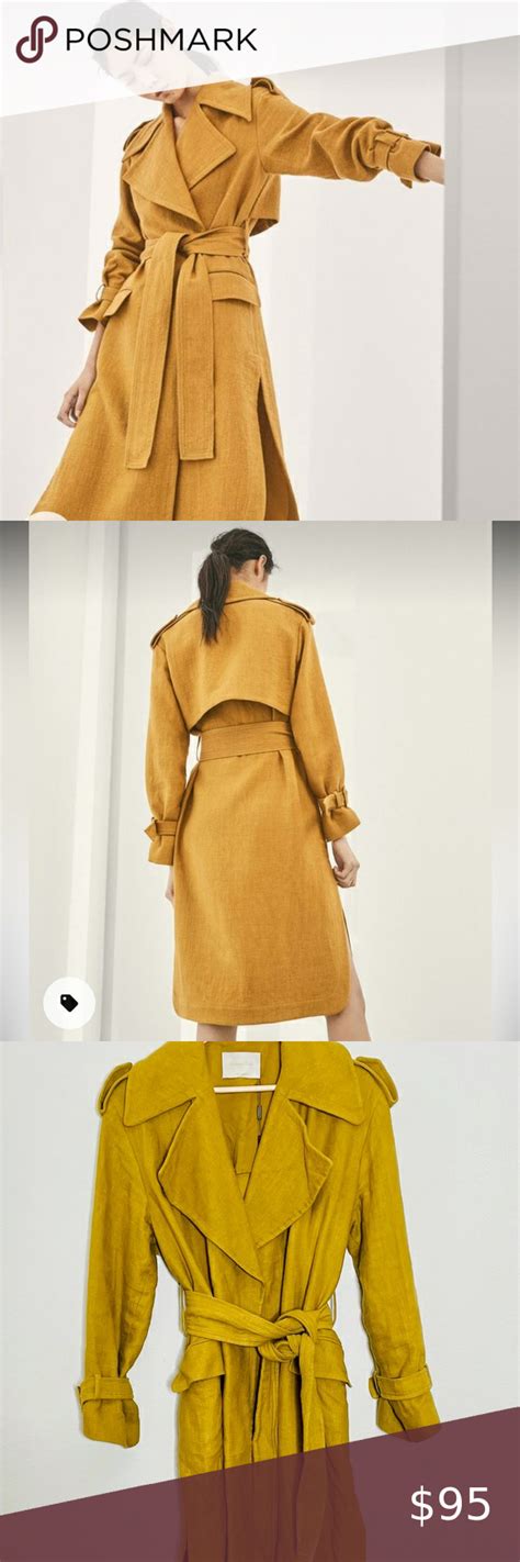 Massimo Dutti Linen And Cotton Safari Mustard Yellow Jacket Clothes