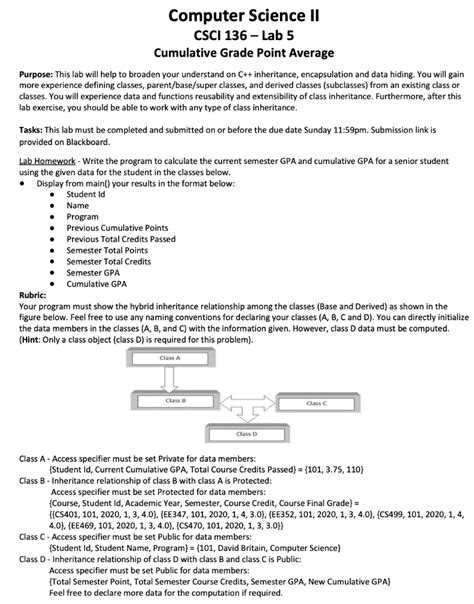 Solved Computer Science Ii Csci 136 Lab 5 Cumulative Grade