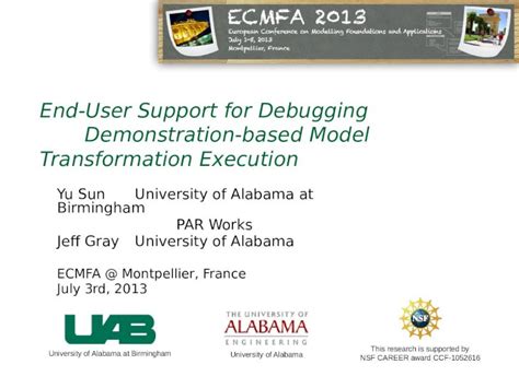 Pptx End User Support For Debugging Demonstration Based Model Transformation Execution