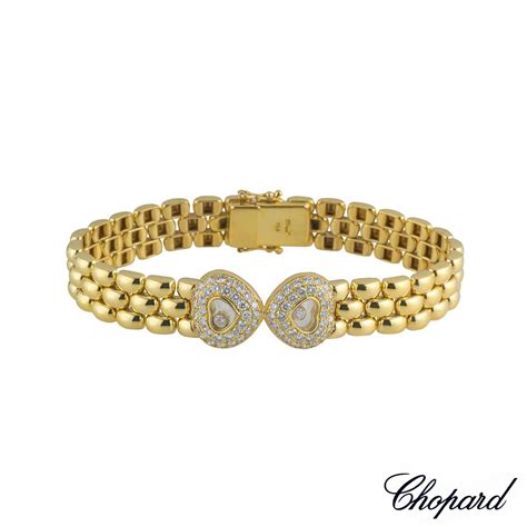 Chopard 18k Yellow Gold And Diamond Happy Diamonds Bracelet Rich Diamonds